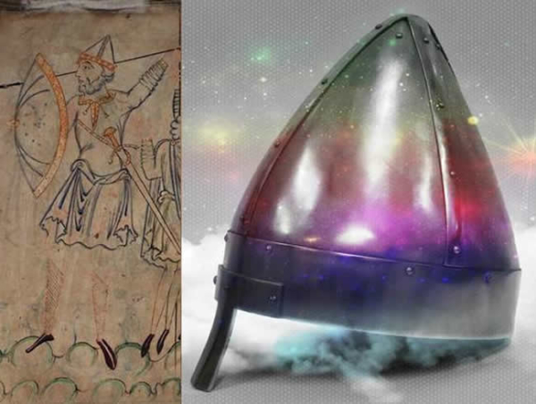 "Norman" helmet of Goliath from Tiberius Psalter. X-XI A.D. - TRUE ...
